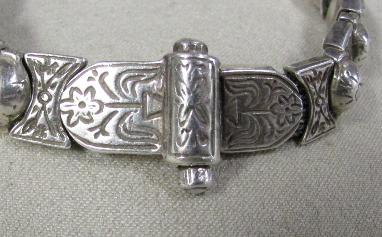 Sterling Silver Link Bracelet on Fox Tail Chain - Etsy