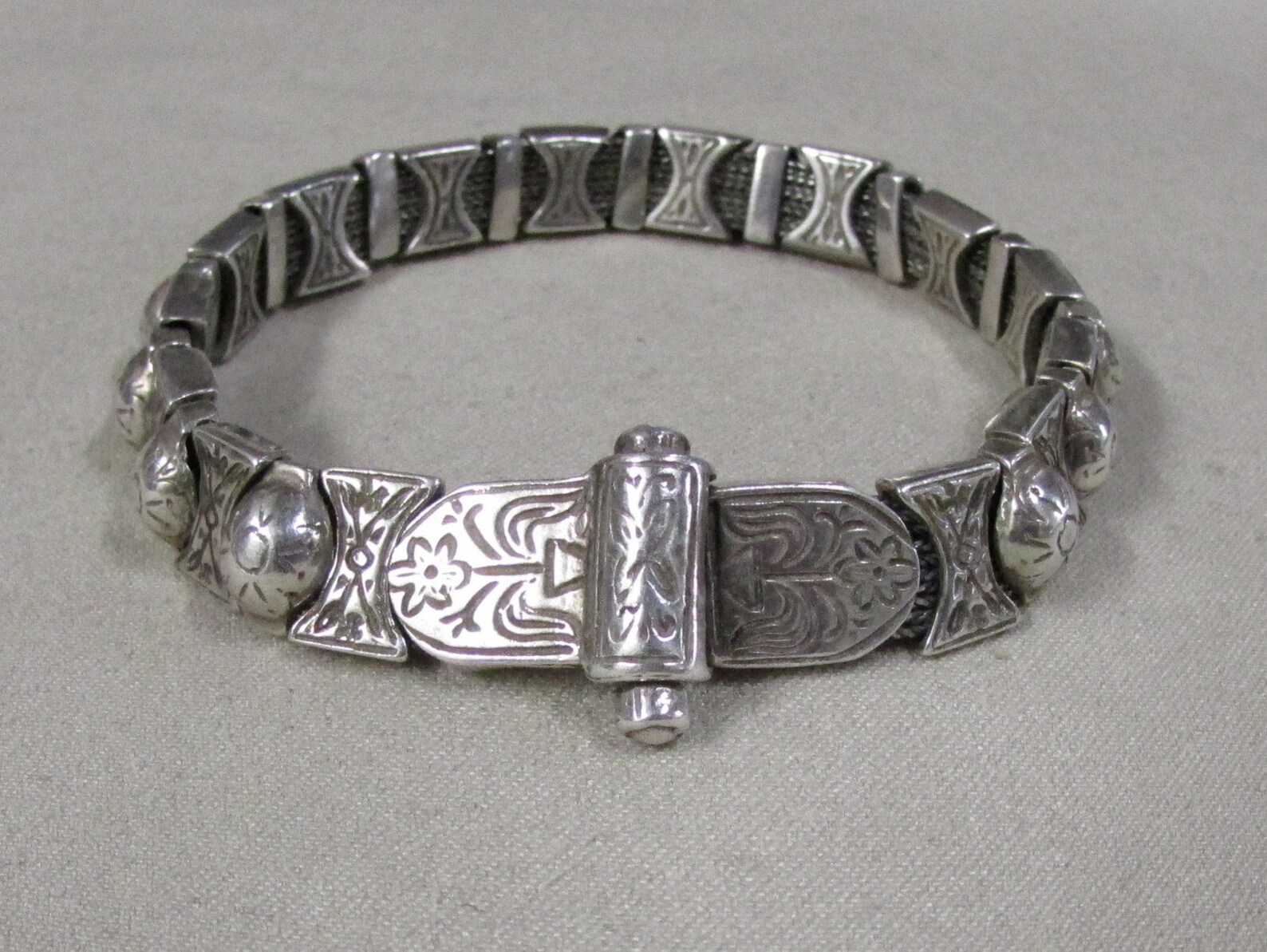 Sterling Silver Link Bracelet on Fox Tail Chain + - Etsy