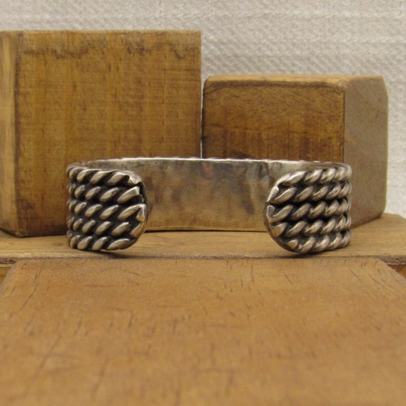 Sterling Silver 5 Rows of Twisted Silver Cuff Bracele… - Gem