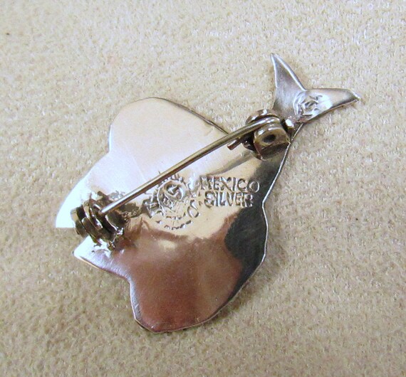 Mexican Sterling Silver Abalone Inlay Fish Pin + - Gem
