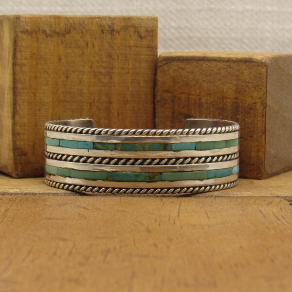 Turquoise Inlay Cuff Bracelet - Etsy