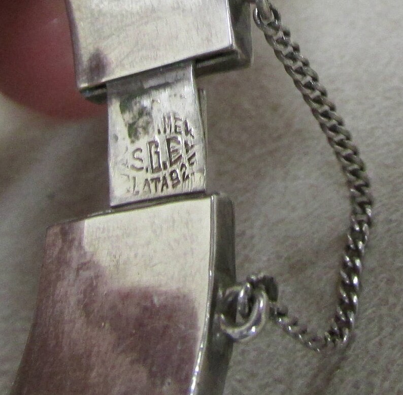 Sterling Silver Hinged Diamond Cut Bangle Bracelet From Mexico | Etsy