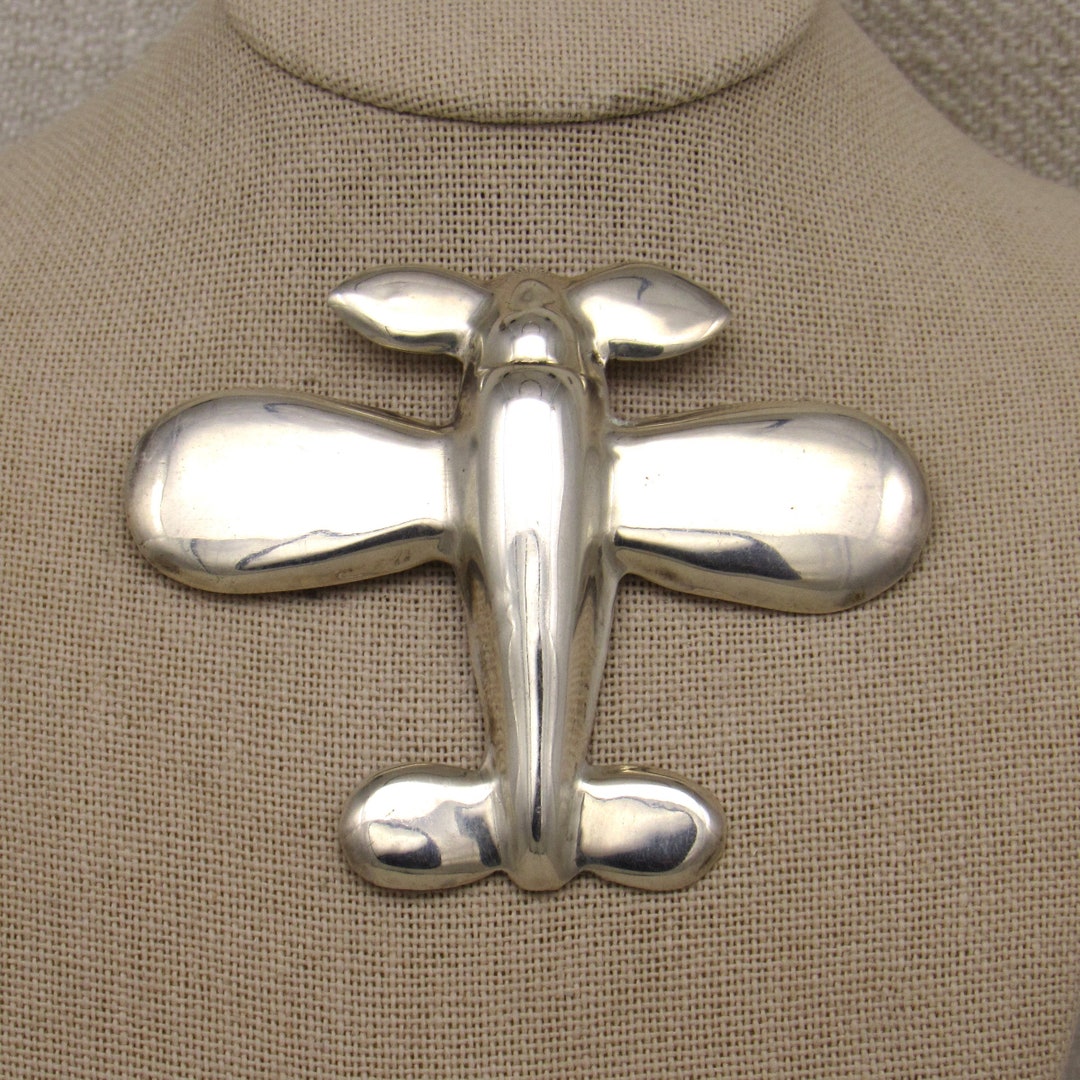 Sterling Silver Airplane Pin From Mexico + - Etsy