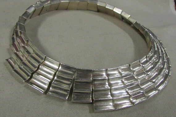 Heavy Sterling Silver Linked Collar Necklace from Mex… - Gem