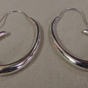 Sterling Silver Large Wire Hoop Earrings - Etsy