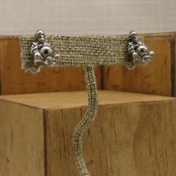 Sterling Silver Genie with Crystal Ball Screw Back Ea… - Gem