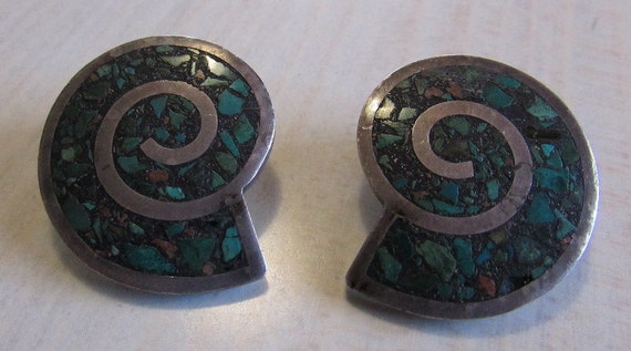 Sterling Silver, Chip Inlay, Made in Israel Spiral Pi… - Gem