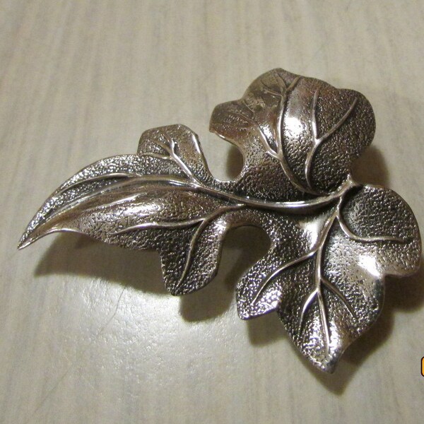 Sterling Leaf Pin - Etsy
