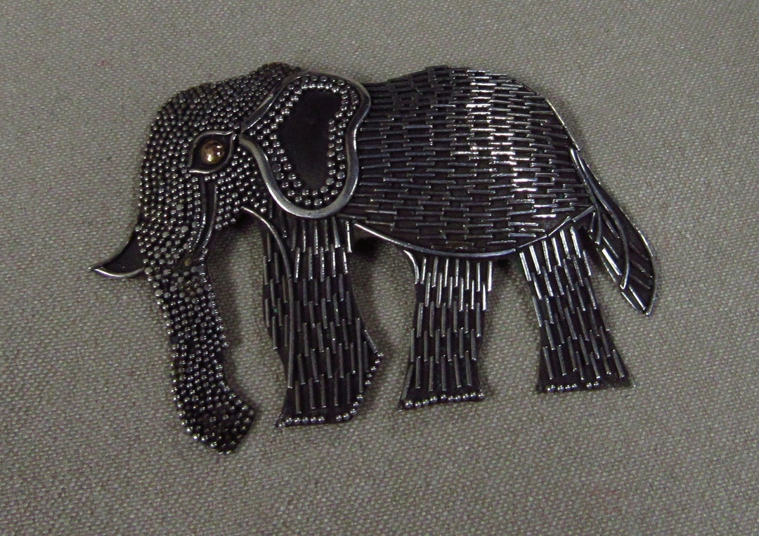 Adorable Sterling Silver Elephant Pin + - Etsy