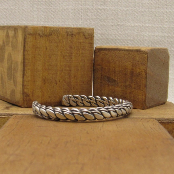 Twisted Sterling Silver Wire Cuff Bracelet + - Gem