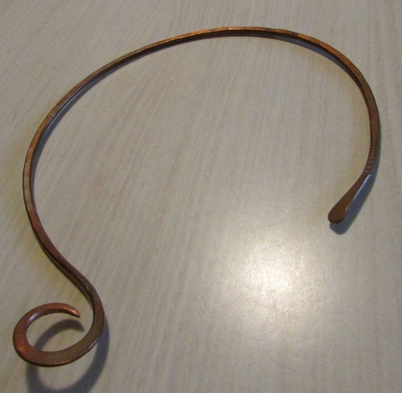 Large Copper Neck Ring with Swirl to Hold Pendant | Etsy