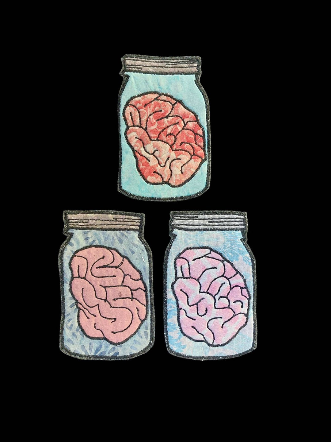 Wet Specimen Brain Applique Patch - Etsy
