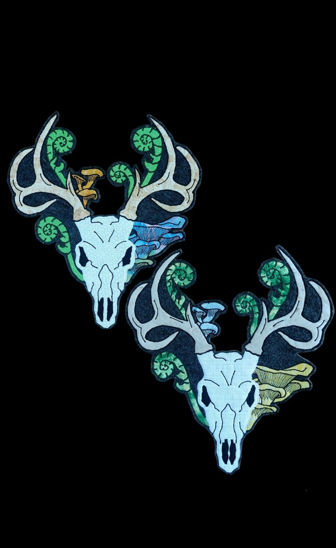 Deer Skull Mushroom Applique Patch - Etsy
