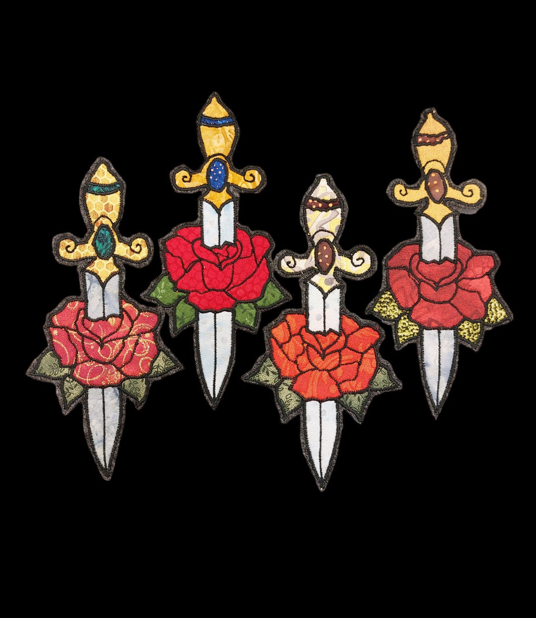 Rose With Knife Handmade Patch - Etsy
