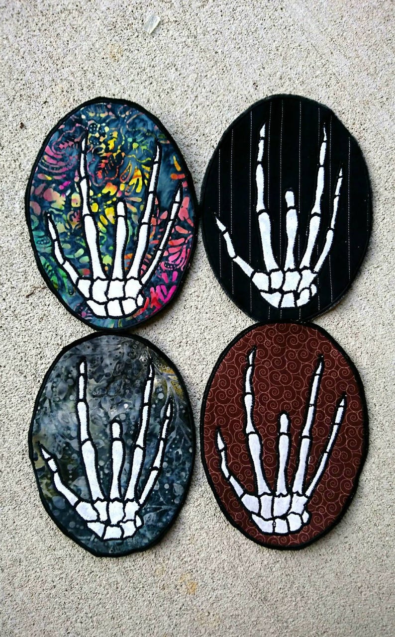 Skeleton Jerry Hand Grateful Dead Patch - Etsy