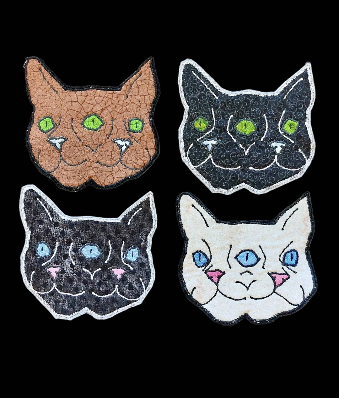 Three Eyed Cat Applique Patch - Etsy