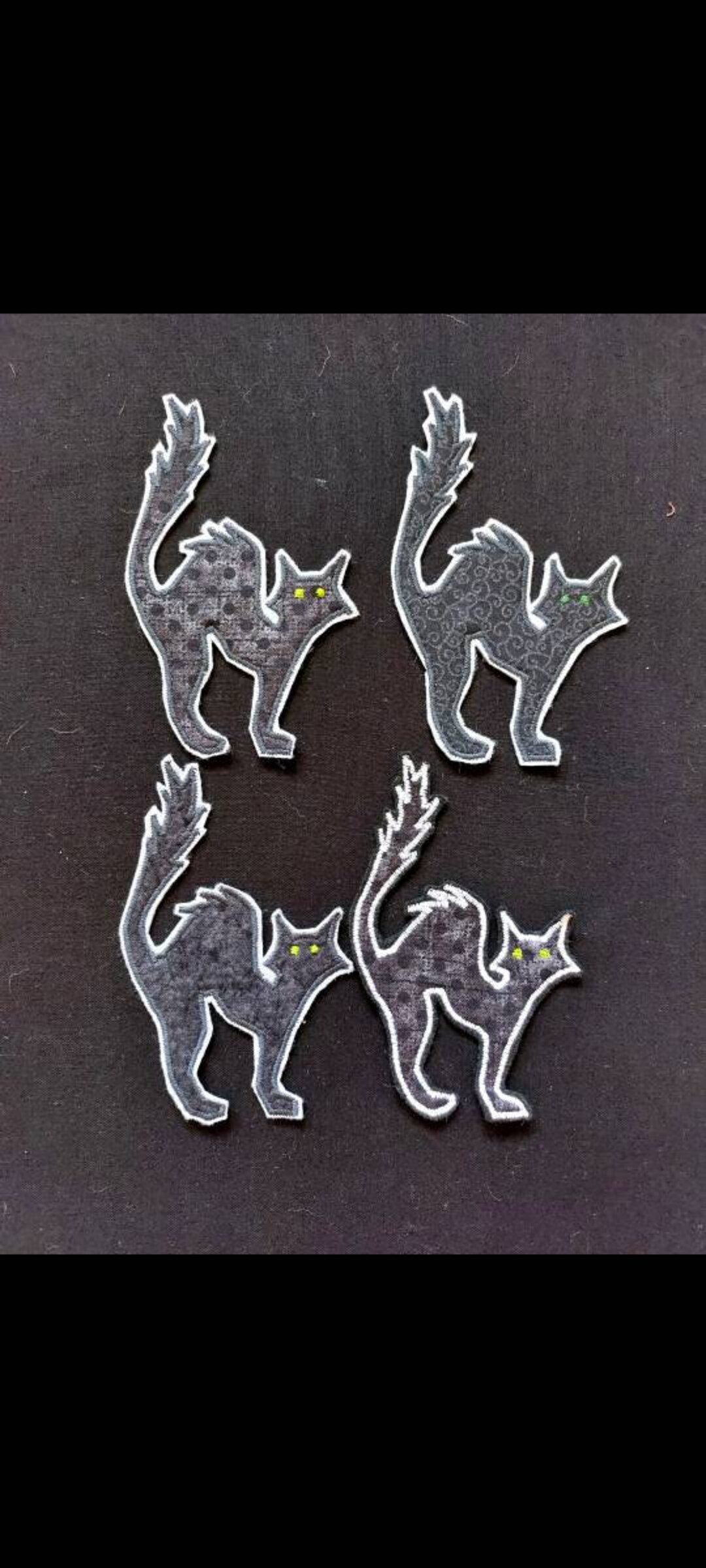 Black Cat Halloween Handmade Applique Patch - Etsy