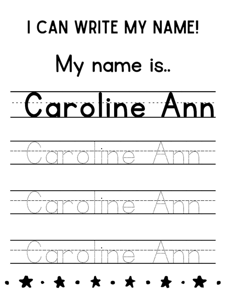 Preschool Personalized Name Tracing Sheets - Etsy