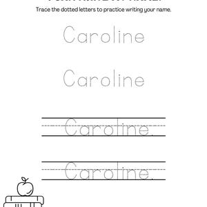 Preschool Personalized Name Tracing Sheets - Etsy