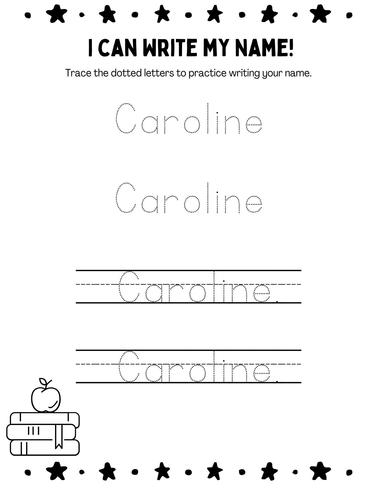 Preschool Personalized Name Tracing Sheets - Etsy
