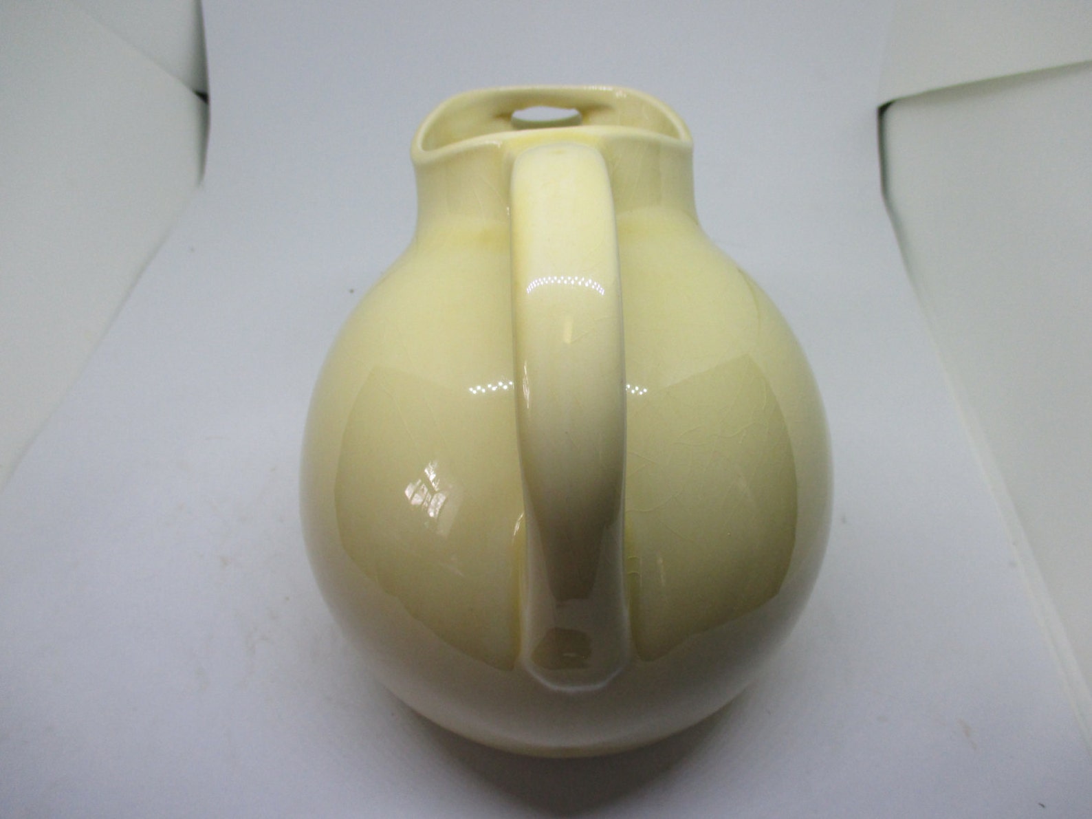 Vintage Pottery Yellow Tilt Ball Pitcher Water Iced Tea Milk - Etsy