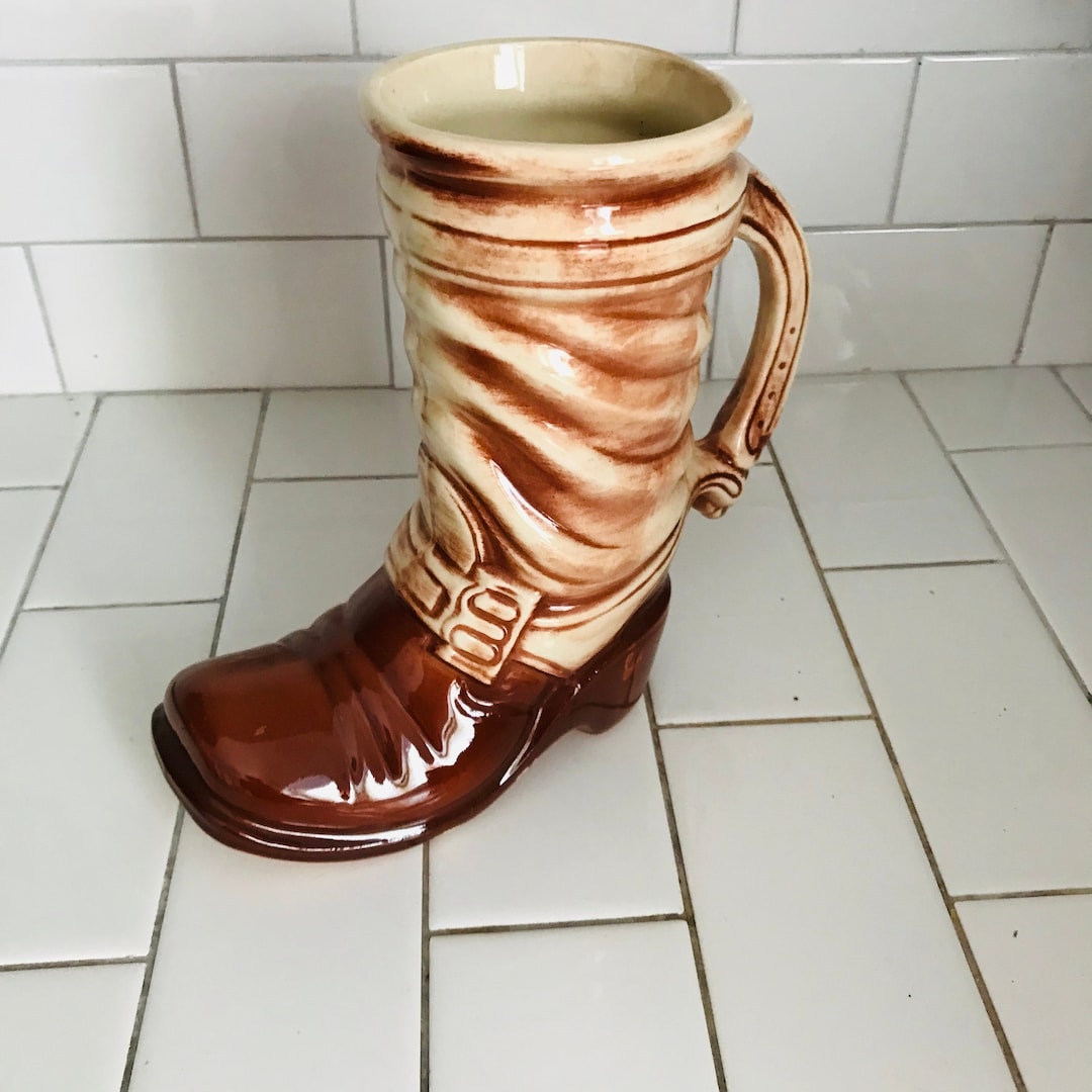 Vintage Mccoy Cowboy Boot Stein Collectible Western Ranch - Etsy
