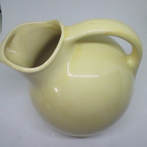Vintage Pottery Yellow Tilt Ball Pitcher Water Iced Tea Milk - Etsy