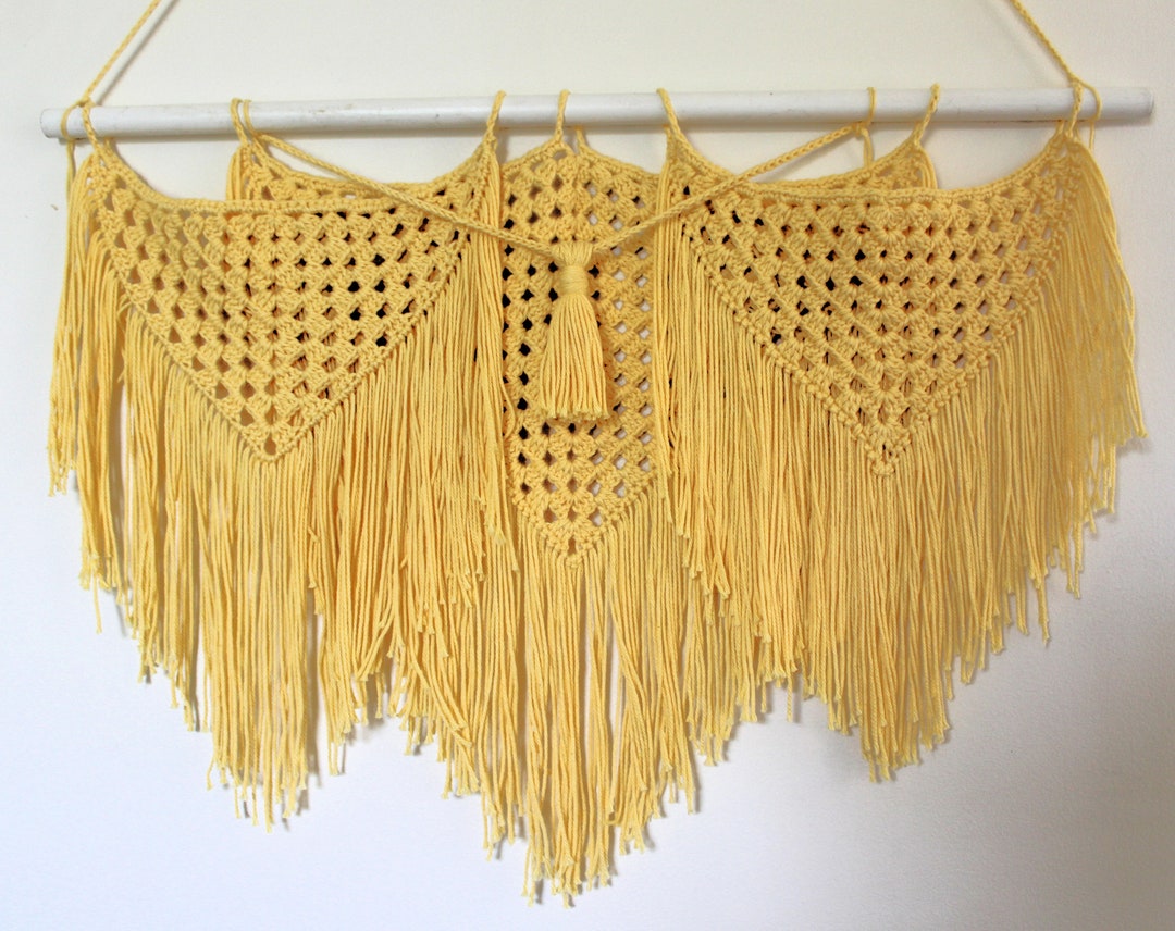 PDF Crochet Pattern, Granny Stitch Ma-cro-me Wall Hanging - Etsy