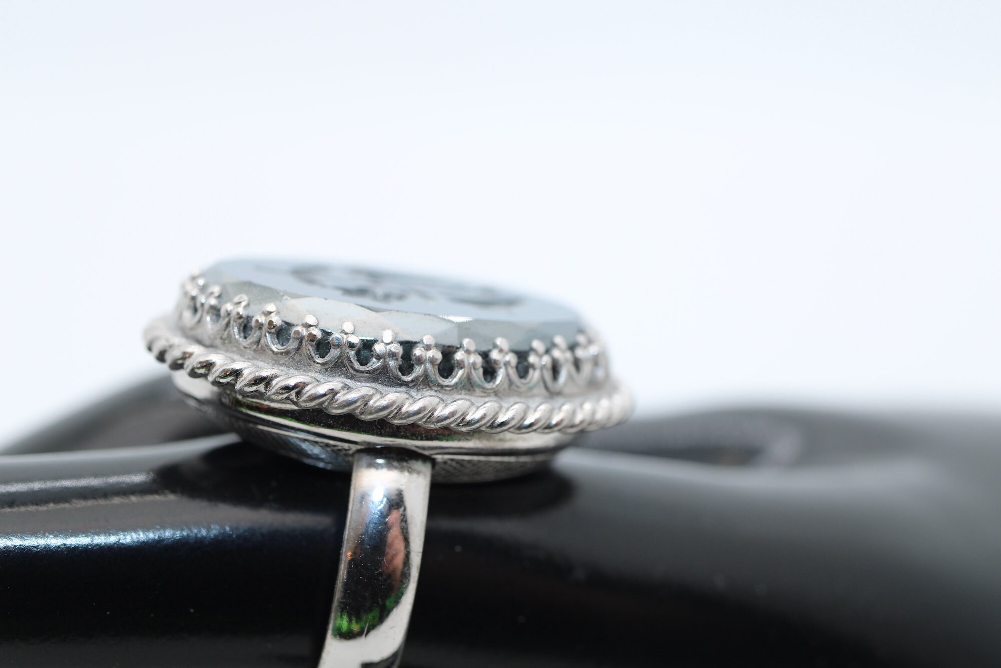 1960's Whiting and Davis Hematite Ring - Etsy