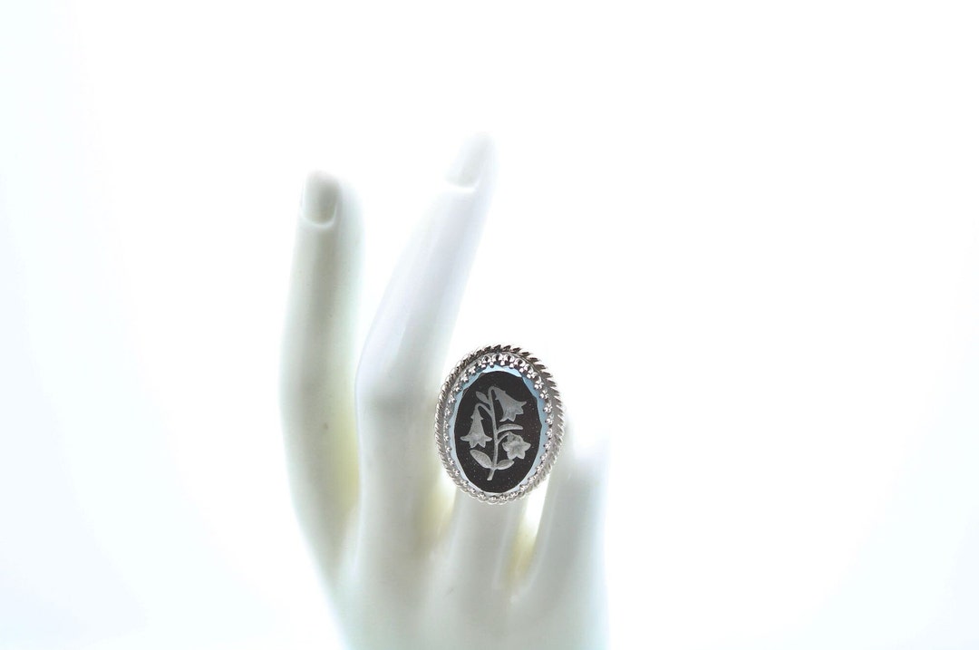 1960's Whiting and Davis Hematite Ring - Etsy