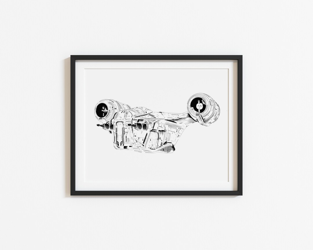 Razor Crest Digital Print by Savage Pieces. Illustration Inspired by ...