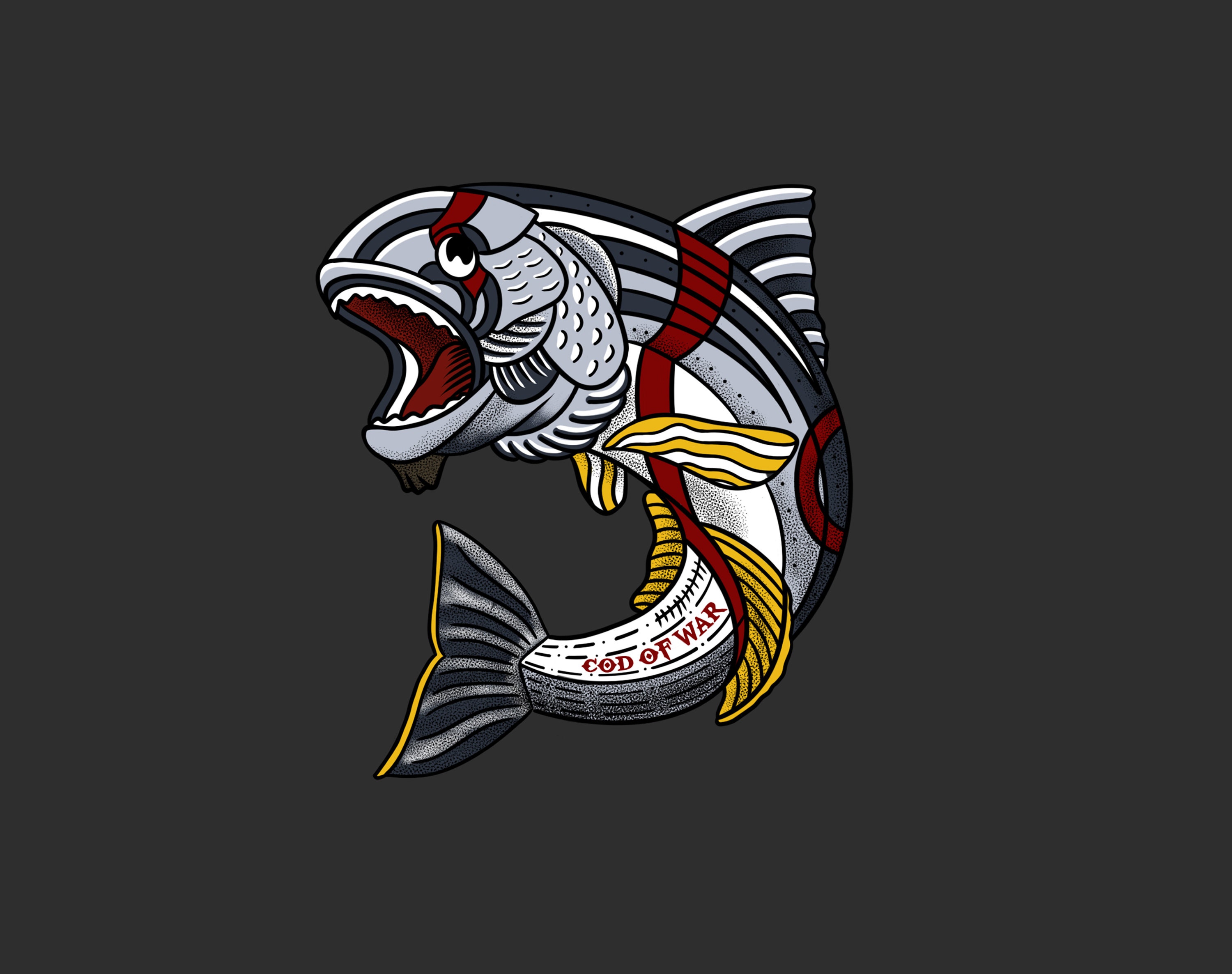 Cod of War T-shirt, God of War Kratos as a Fish Pun Design - Etsy UK
