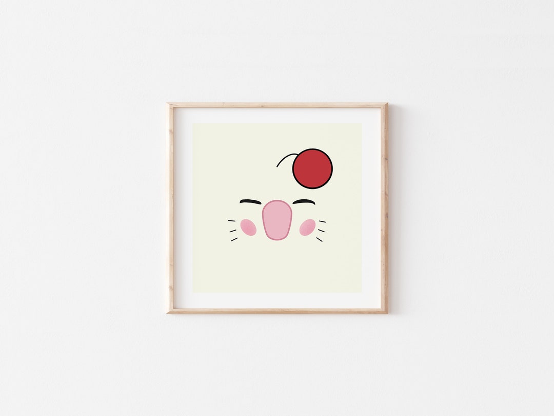 Moogle Face Digital Print by Savage Pieces, Inspired by Final Fantasy ...