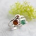 Sterling Silver Stacking Ring Set Amber Ring Aventurine | Etsy