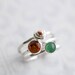 Sterling Silver Stacking Ring Set Amber Ring Aventurine | Etsy