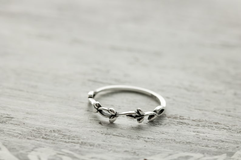 Sterling Silver Vine Ring Silver Leaf Ring Rose Vine Ring | Etsy