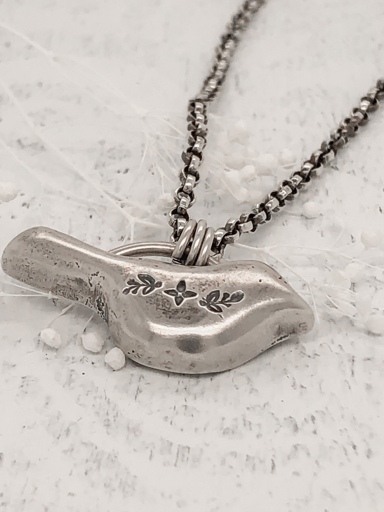 Sterling Silver Floral Bird Necklace Bird Lover Gift - Etsy