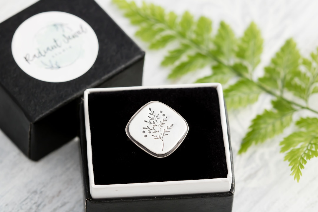 Handmade Sterling Silver Fern Pattern Ring • Leaf Ring • Nature Ring ...