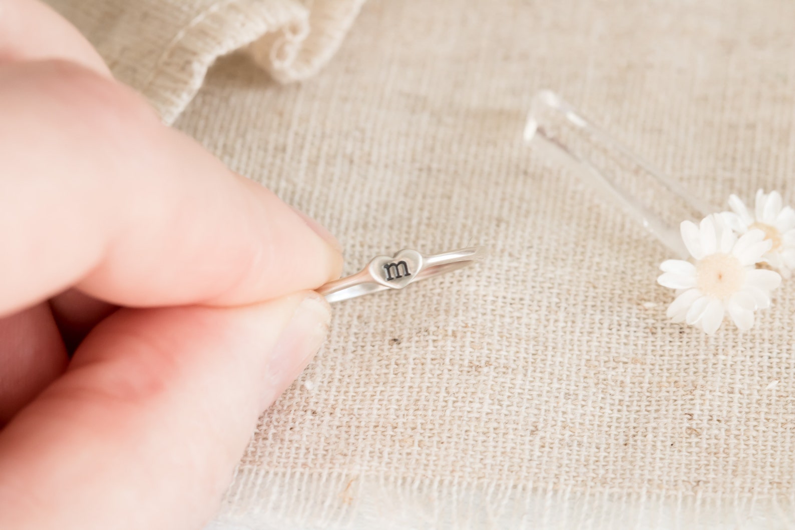 Sterling Silver Initial Ring for Women Personalized - Etsy