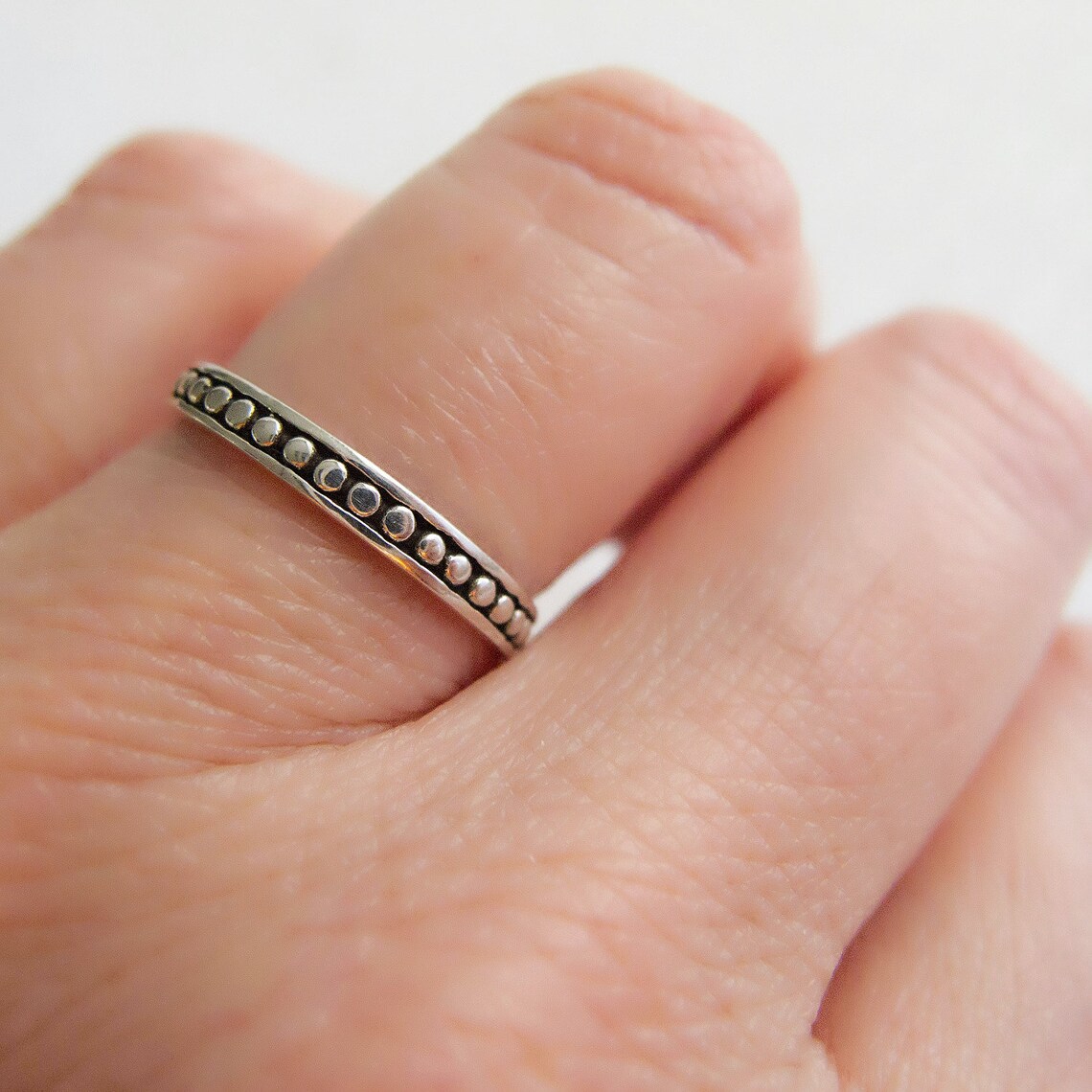 Dot Ring Sterling Silver Dot Ring Circle Ring Stacking - Etsy