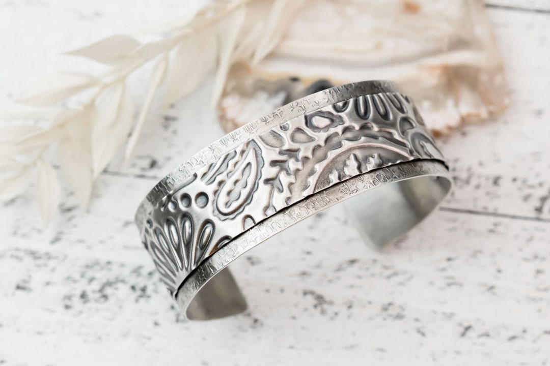 Wide Silver Cuff Bracelet, Sterling Silver Bracelet Cuff, Silver ...