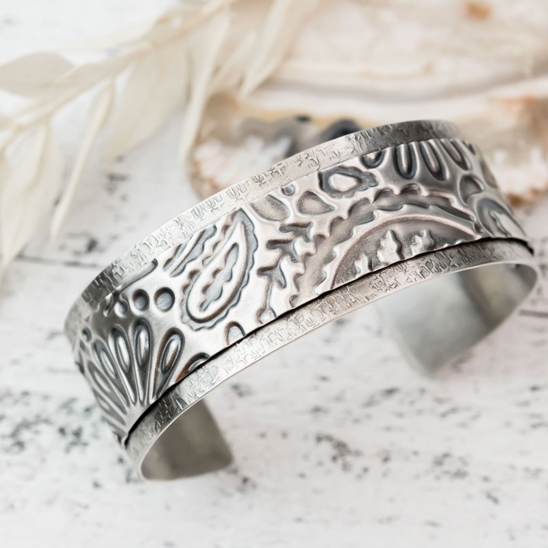 Wide Silver Cuff - Etsy