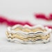 Sterling Silver and Solid 14K Gold Stacking Rings Wavy Stacker Rings Scalloped Ring Wave Ring ...