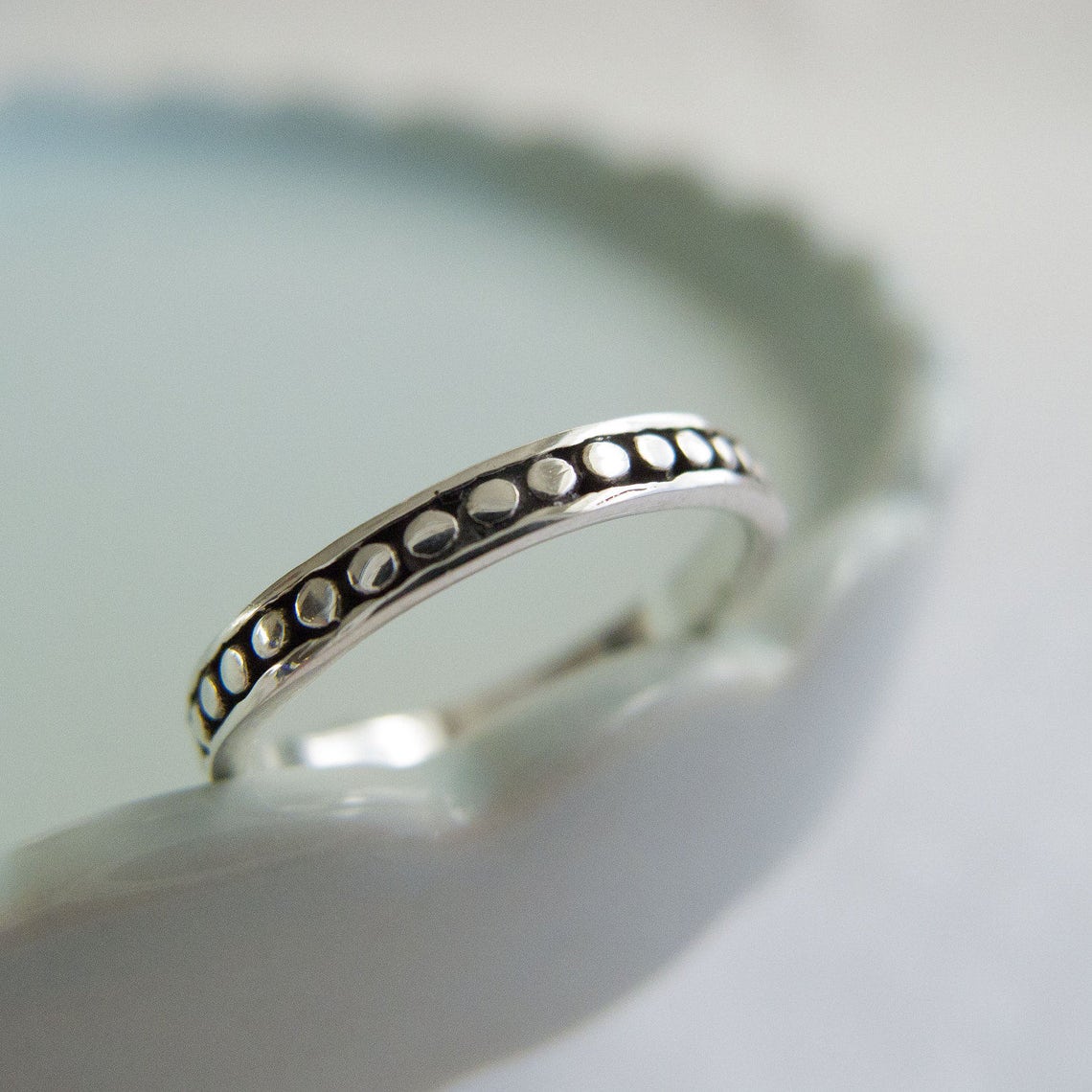 Dot Ring Sterling Silver Dot Ring Circle Ring Stacking - Etsy