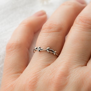 Sterling Silver Vine Ring • Silver Leaf Ring • Rose Vine Ring • Thumb ...