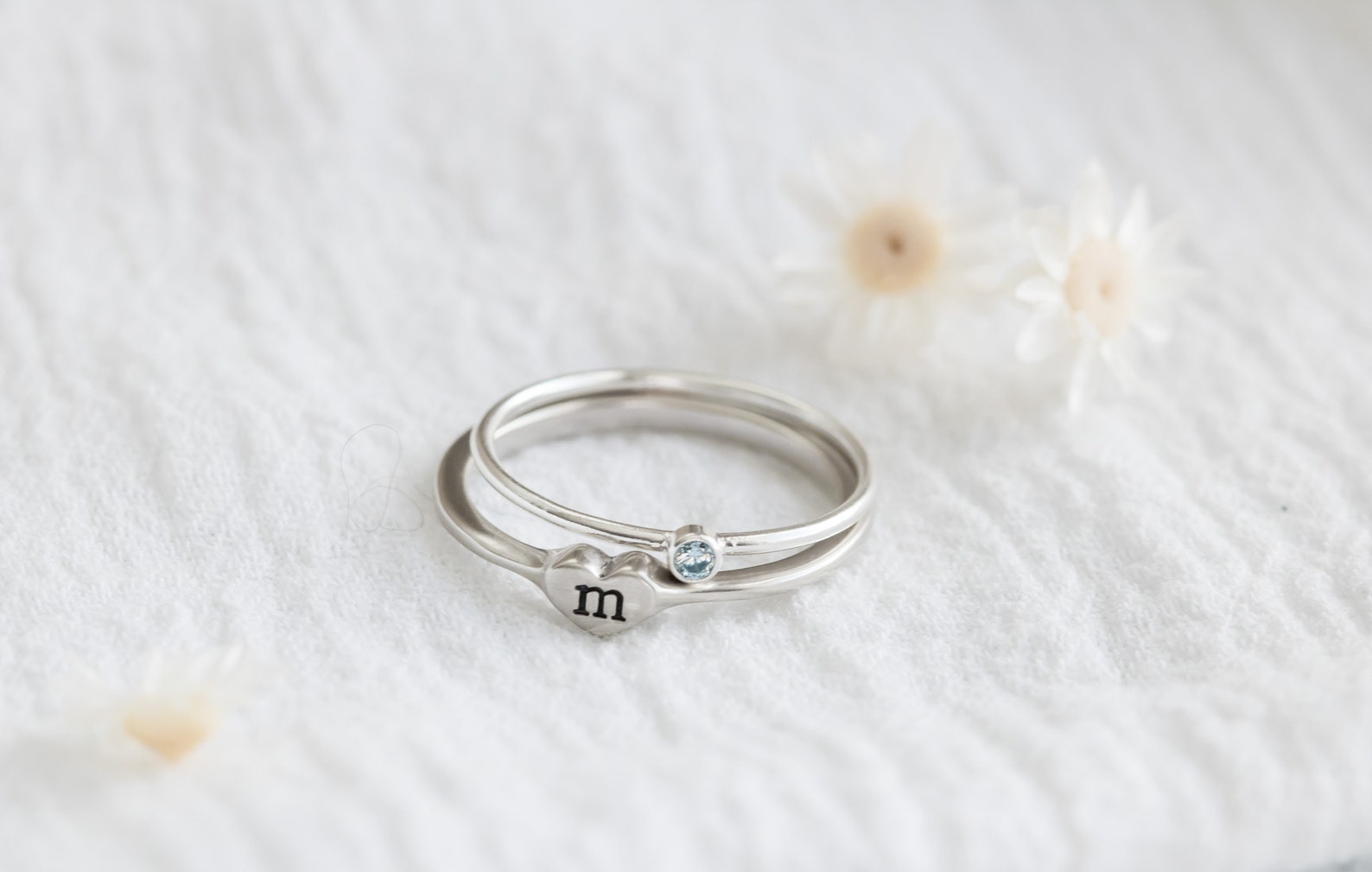 Sterling Silver Initial Ring for Women Personalized - Etsy