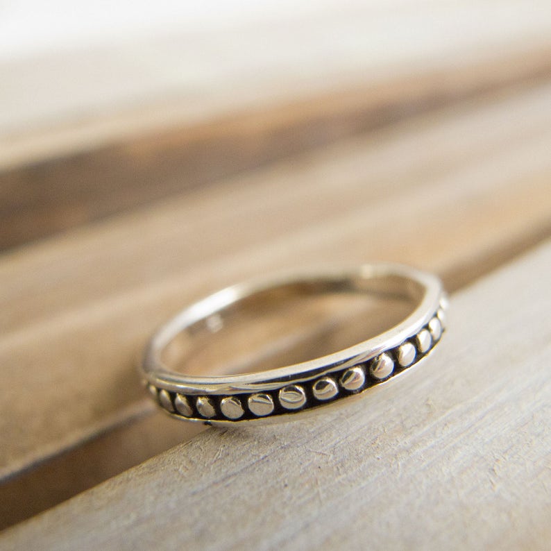 Dot Ring Sterling Silver Dot Ring Circle Ring Stacking - Etsy