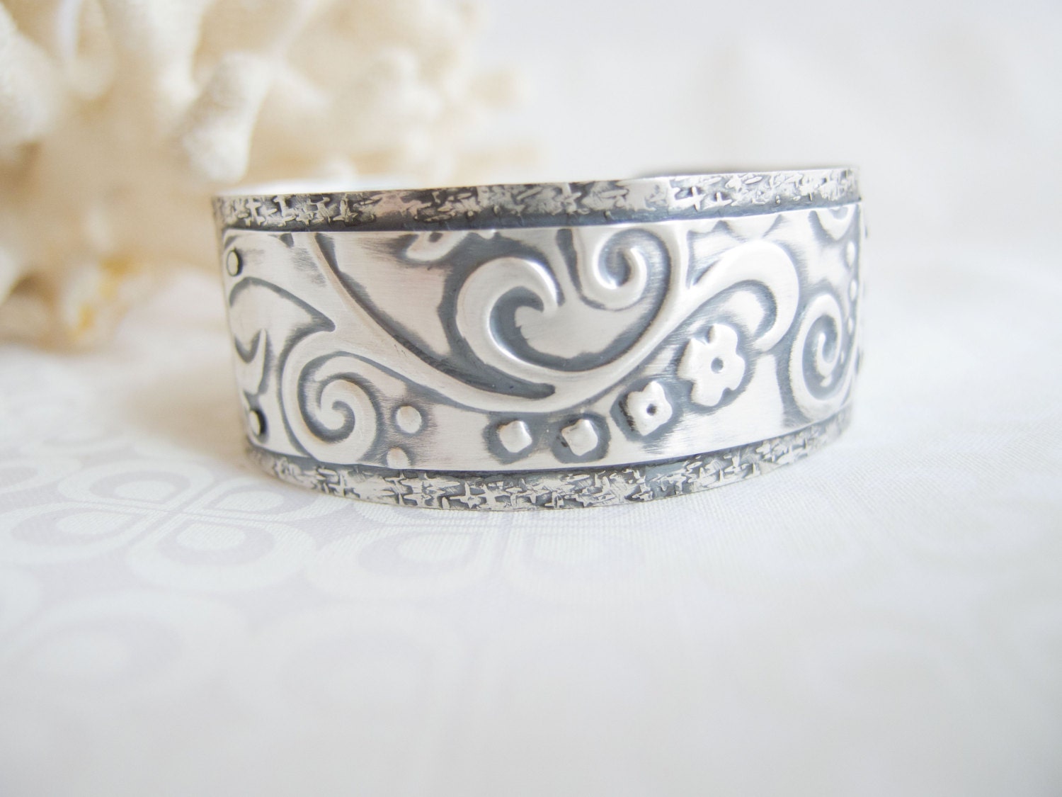 Silver Bracelet , Sterling Silver Cuff Bracelt, Wide Silver Bracelet ...
