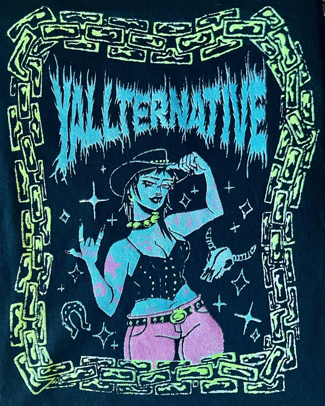 YALLTERNATIVE Metal Girl Art Tee - Etsy