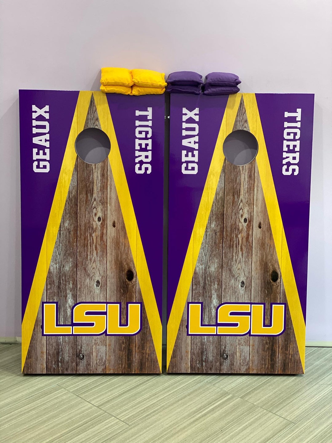 LSU Tigers Custom Corn Hole Set With Bags - Etsy